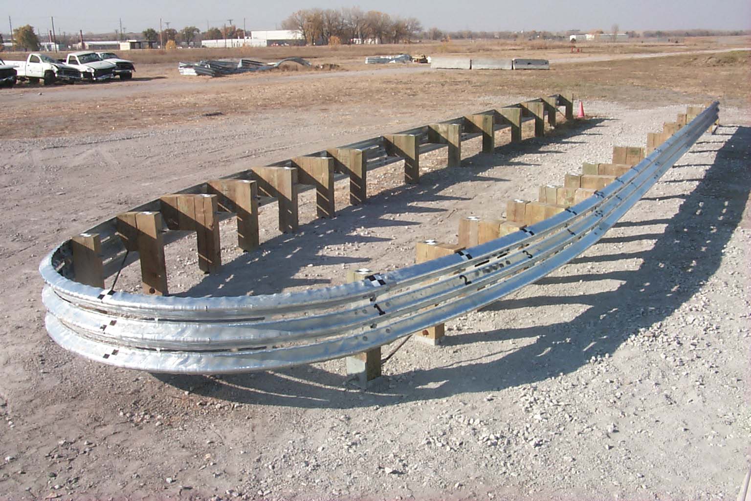 Thrie Beam Bull Nose, Wood Post - Task Force 13