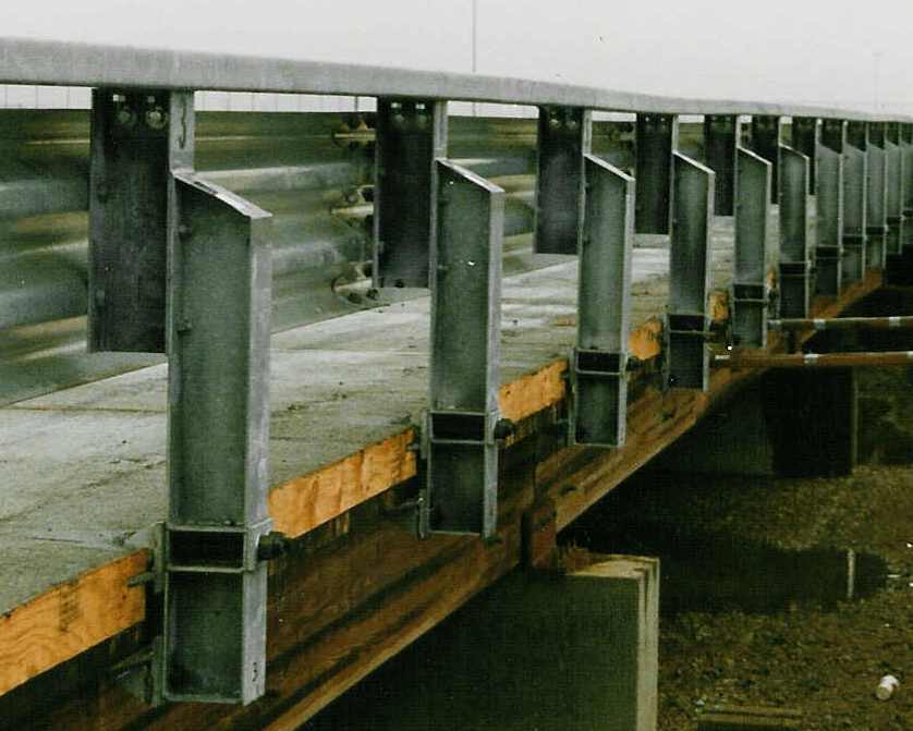 Thrie-Beam Rail for Wood Decks - Task Force 13